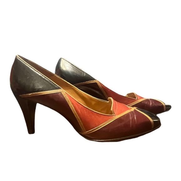 Bally | Shoes | Vintagebally Of Switzerland Color Block Leather Pumps 3 ...